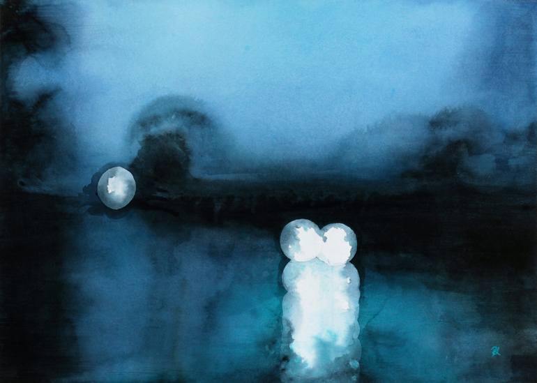 Lonely Lights Painting by Renee Lippa | Saatchi Art