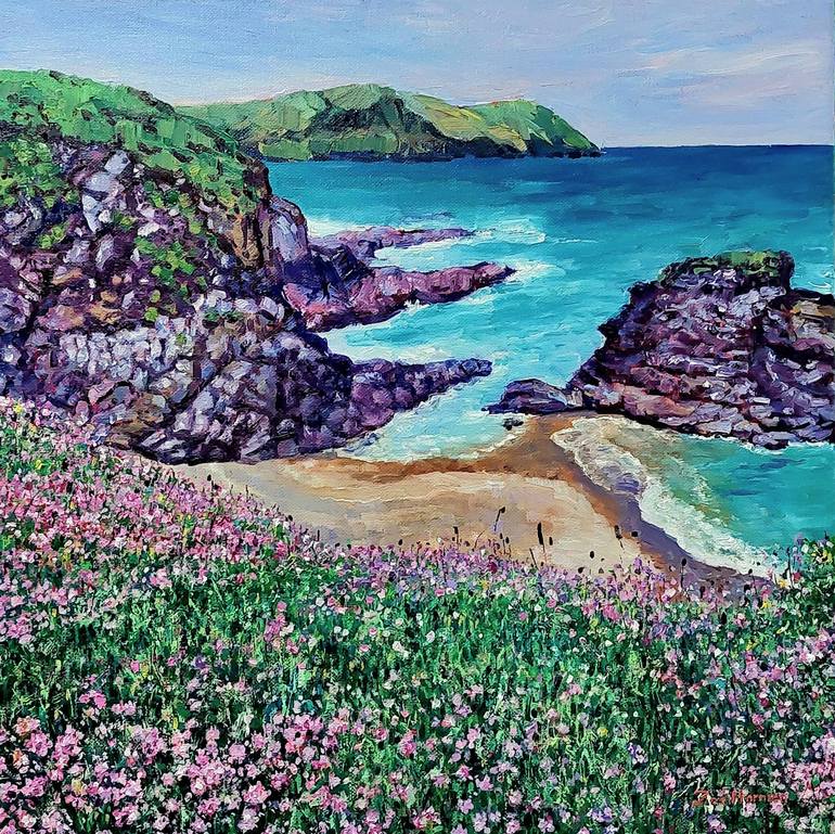 Flowers by the Sea Painting by Zoe Elizabeth Norman | Saatchi Art
