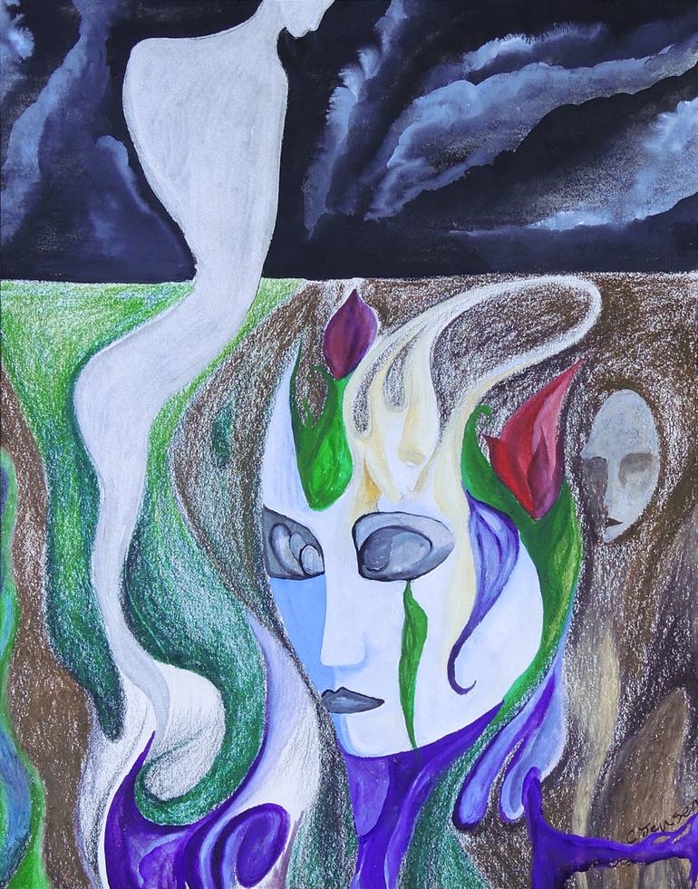 The Essence of Nightfall Drawing by Chris Jensen | Saatchi Art