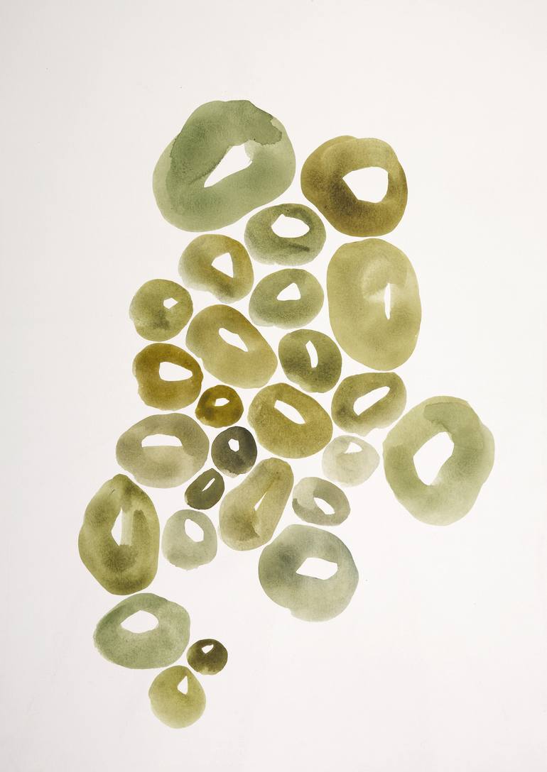 Twenty-six green loops Painting by Christophe Gowans | Saatchi Art