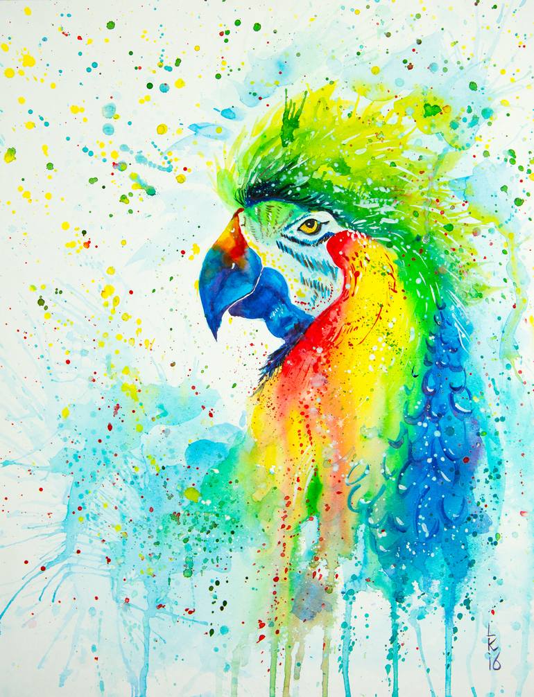 The parrot Painting by Liubov Kuptsova | Saatchi Art