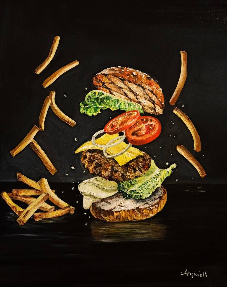 Fast food Painting by Anna Rita Angiolelli | Saatchi Art