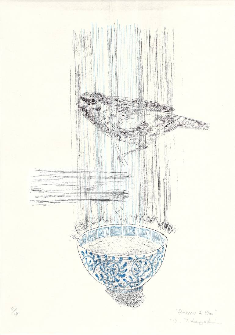 SPARROW&WAN - Limited Edition 4 of 14 Printmaking by Tomoko Kanzaki ...