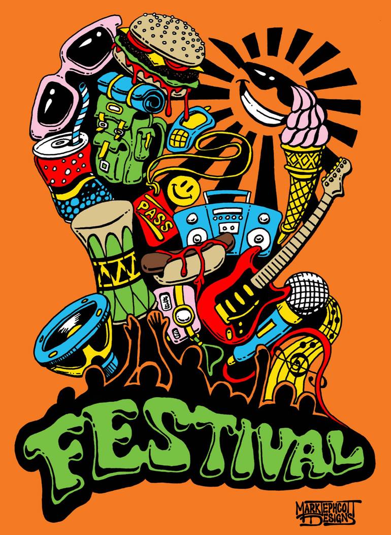 FESTIVAL Painting by Mark Jephcott | Saatchi Art