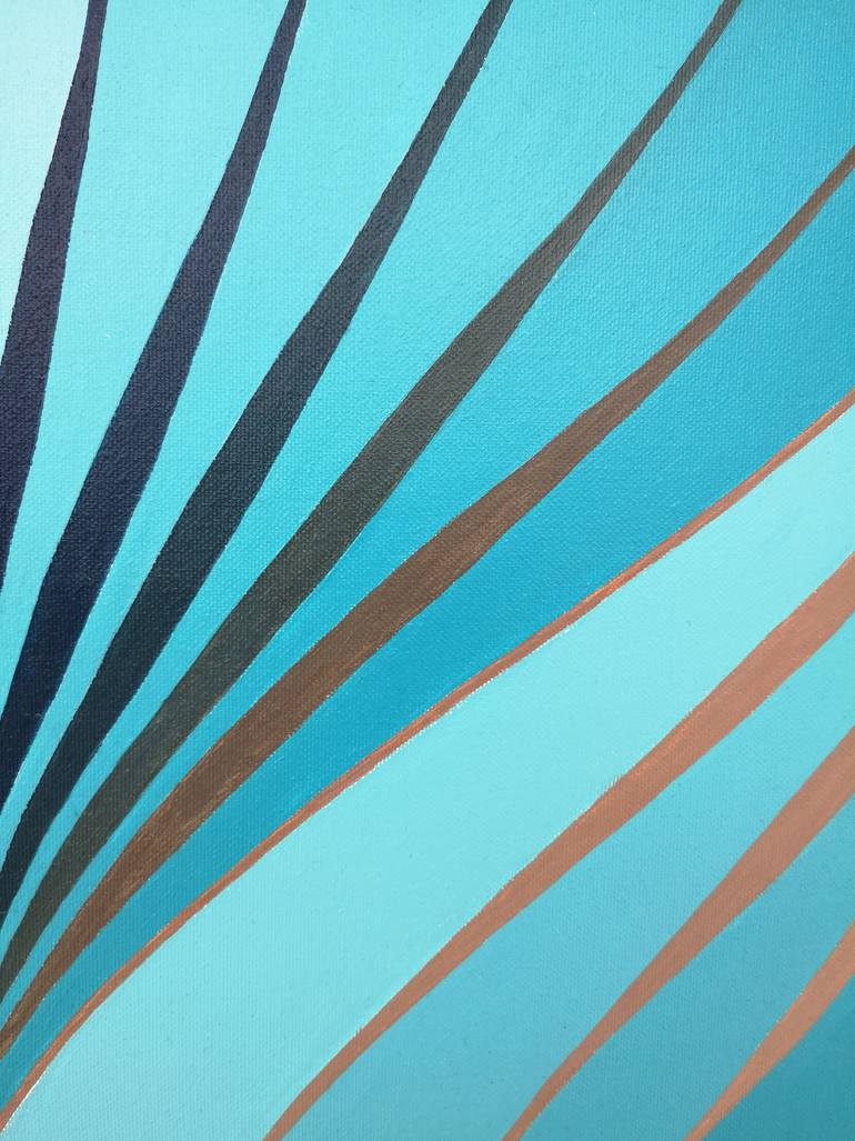 Dream - cyan color field op art Painting by Krisztina Dozsa-Farkas ...