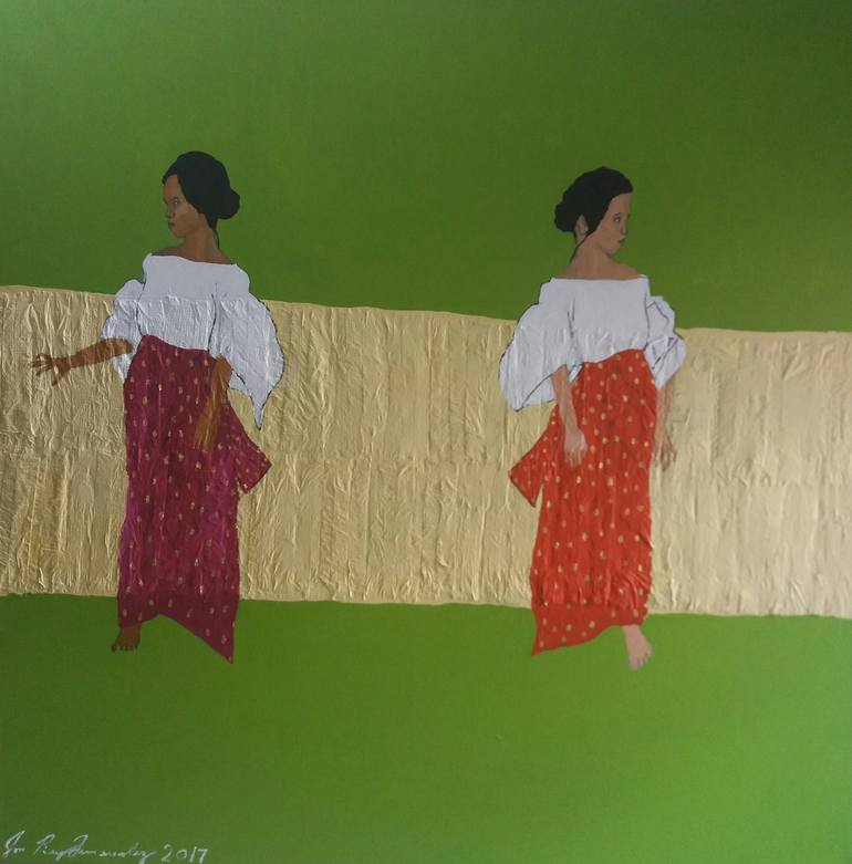 Magkapatid (sisters) Painting by Jon Ray Fernandez | Saatchi Art