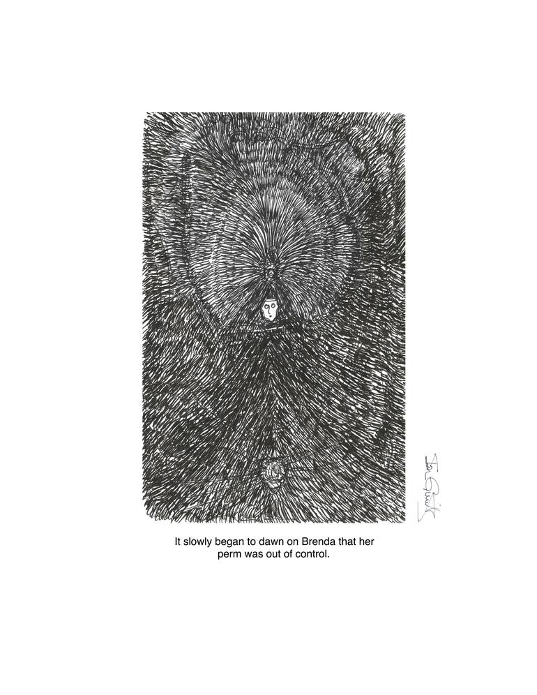 Brenda's perm Drawing by IAN GURVITZ | Saatchi Art