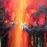 City full of hot passion Painting by Tadeusz Machowski | Saatchi Art