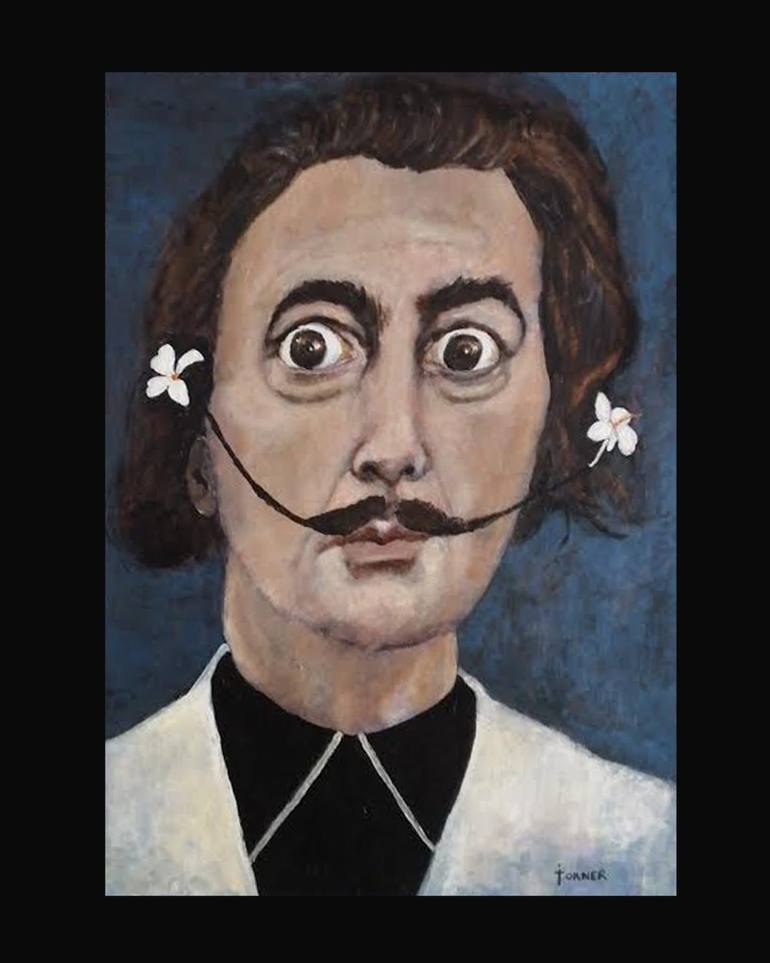 Salvador Dalí con flores Painting by Isabel Torner | Saatchi Art
