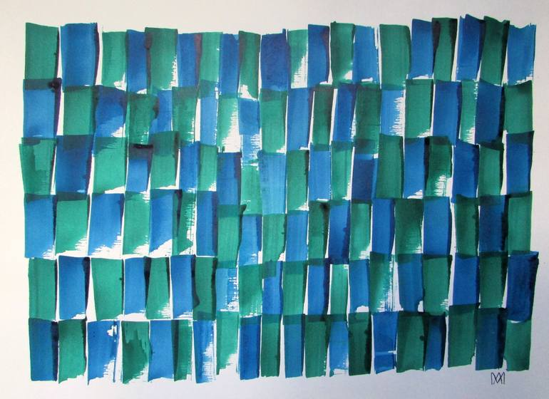 Blue / Green Composition Painting by Ary Mari | Saatchi Art