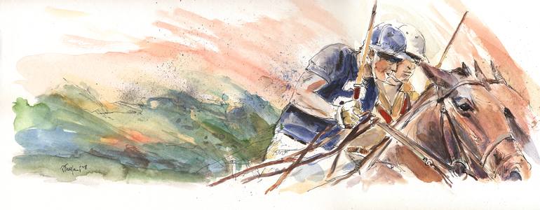 The Story of Polo Painting by Rose Freeland | Saatchi Art