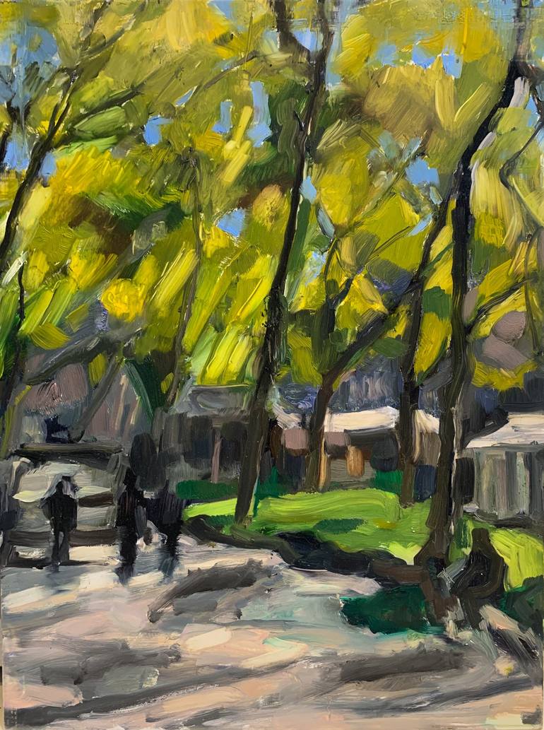 Bryant Park Painting by Kimberly Hall | Saatchi Art