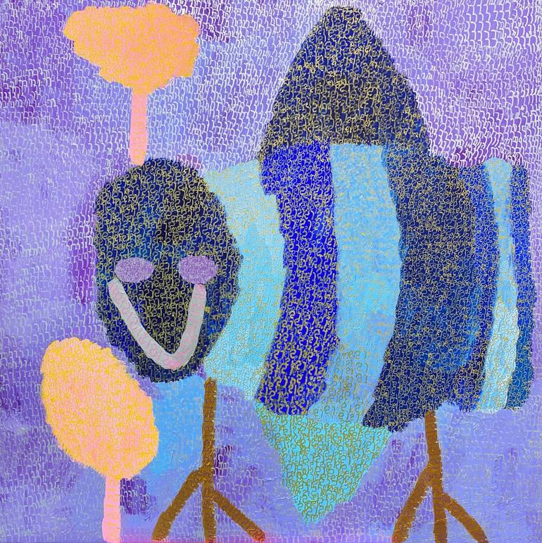 The bird is having a good day because it is with pretty leaves Painting ...