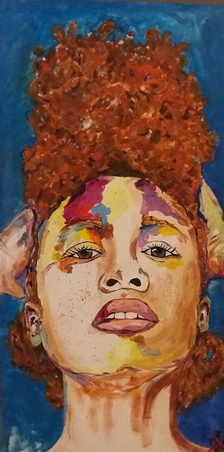 Big Red’s Baby Sista Painting by June Reddix-Stennis | Saatchi Art