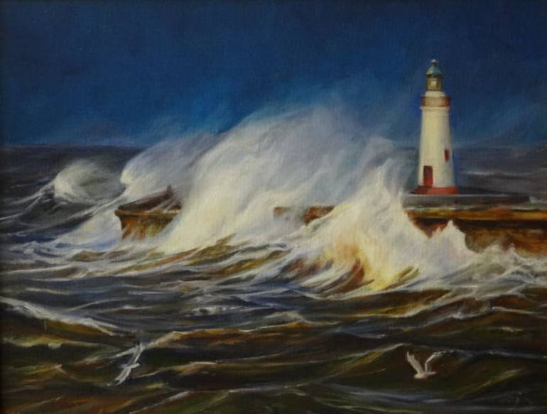 Angry Sea Painting by Karin Johnson | Saatchi Art
