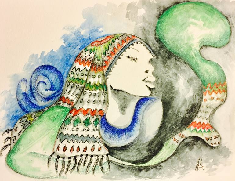 Lady Drawing by Aida Novosel Savic | Saatchi Art