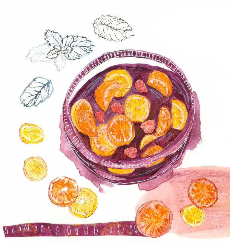 Sangria Painting by Sharon Farrow | Saatchi Art