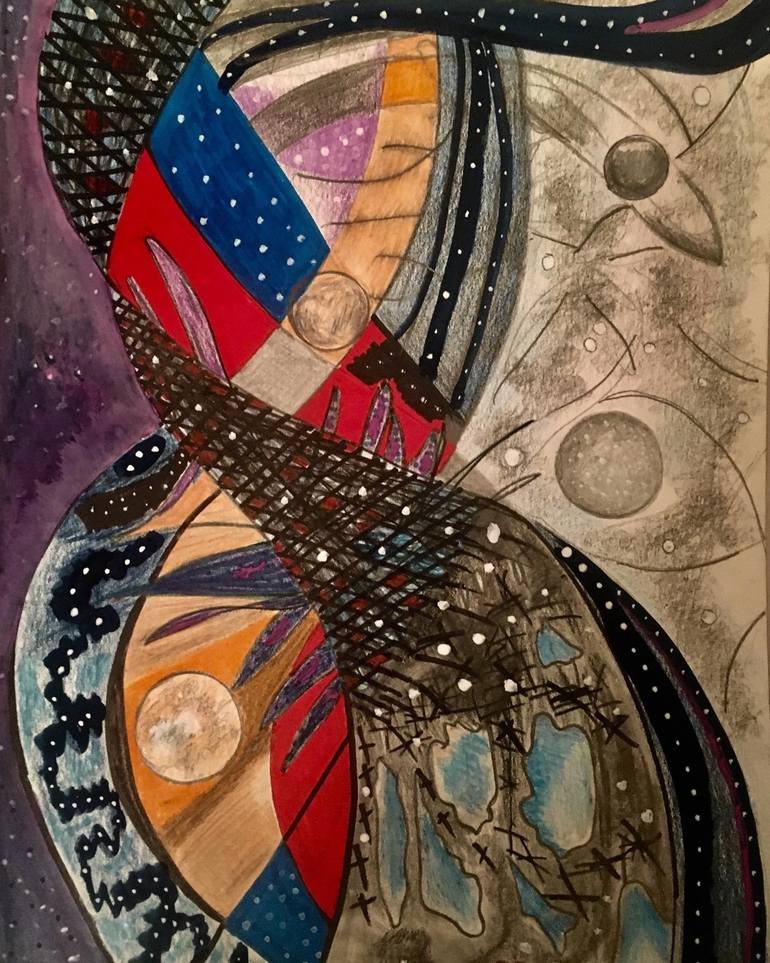 The Infinite Moons Of Jupiter Painting by Caridad Kennedy | Saatchi Art