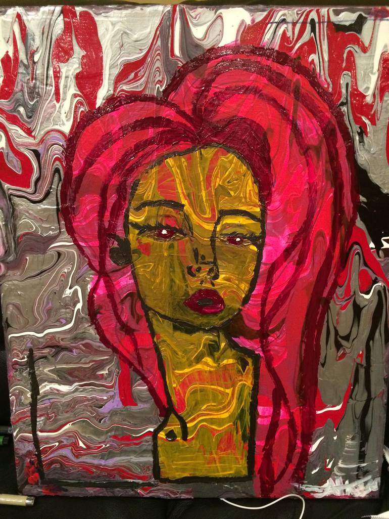 The woman in yellow Painting by Athena Nemeth | Saatchi Art