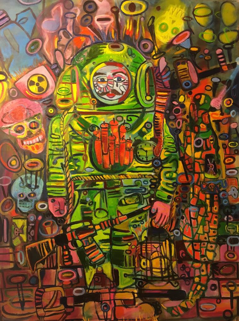 Busted on the Trump Card Painting by Frank Fitzgerald | Saatchi Art