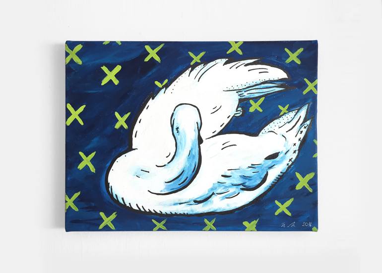 The Swan Painting by Esther Key | Saatchi Art