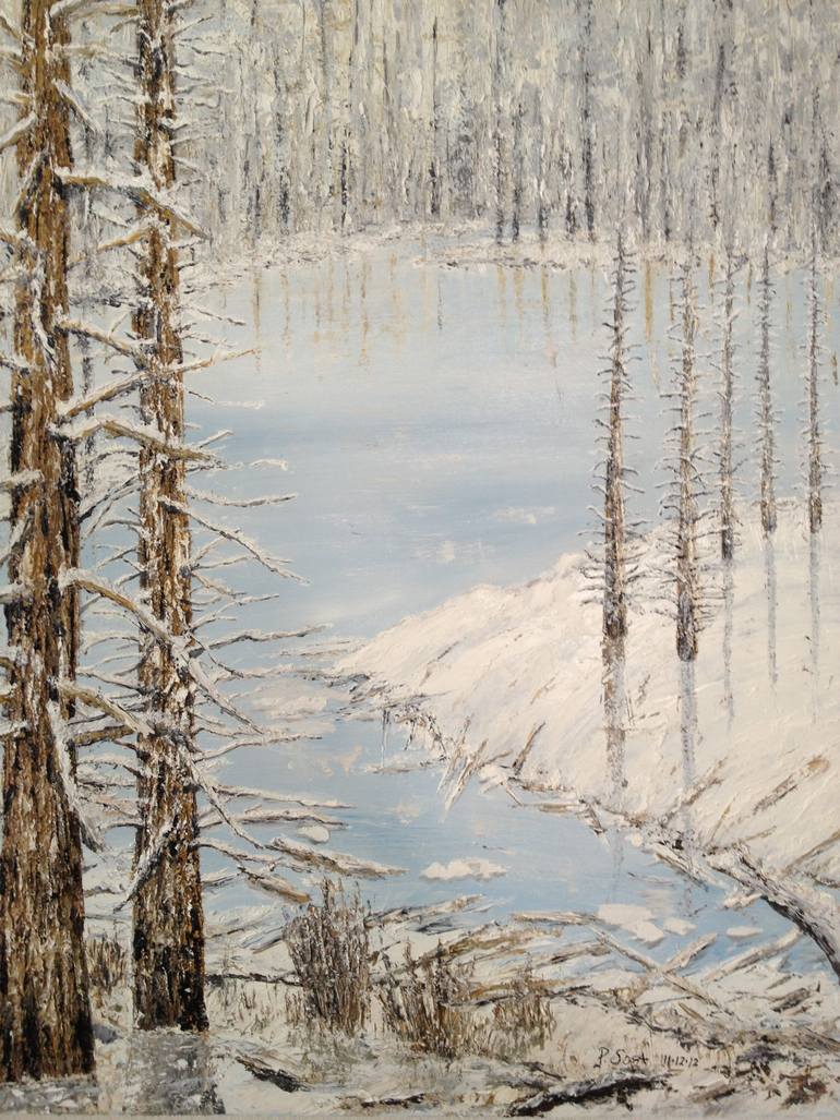 Winter Scene Painting by Peter Sosa | Saatchi Art