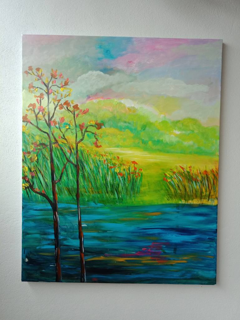 Two tree Painting by Hai Linh Le | Saatchi Art