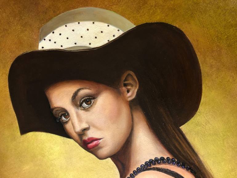 Girl with fur Painting by Bert Verbeek | Saatchi Art