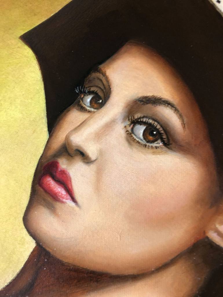 Girl with fur Painting by Bert Verbeek | Saatchi Art