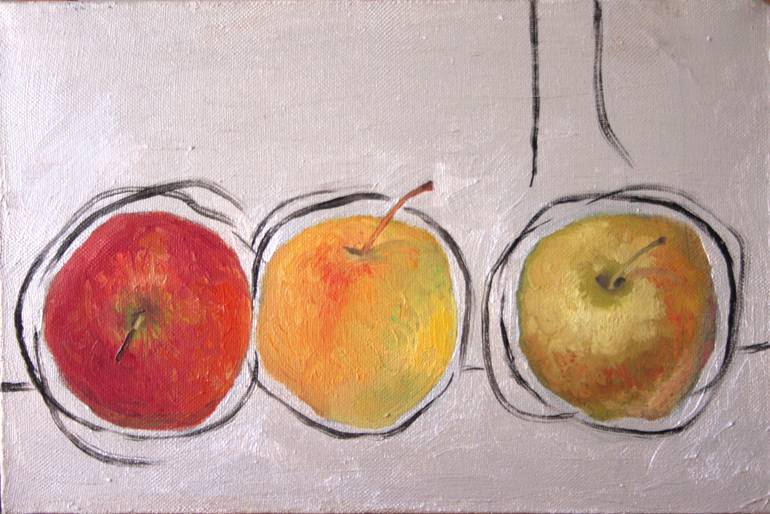 Three apples Painting by Maryna Loginova | Saatchi Art