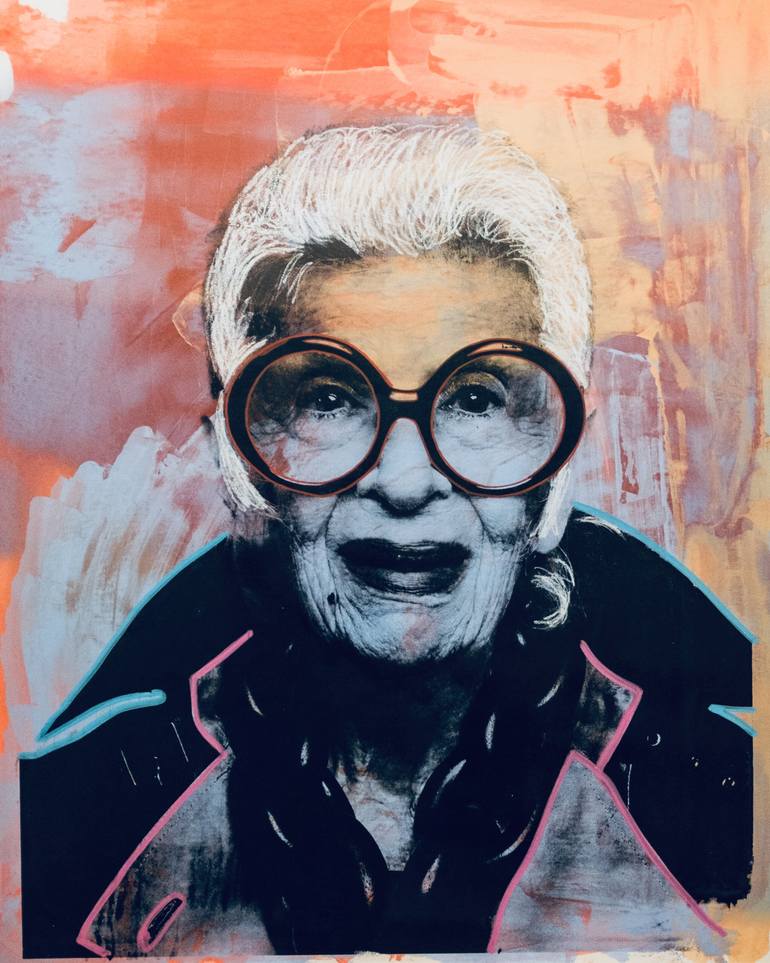 Iris Apfel Painting by Dane Shue | Saatchi Art