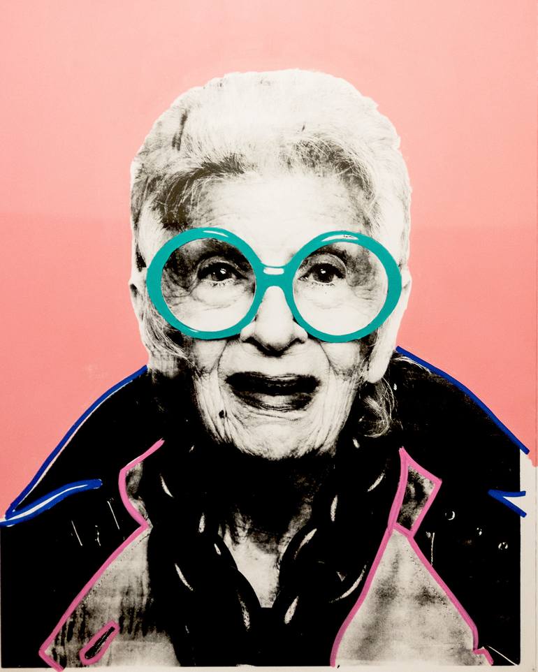 Iris Apfel Painting by Dane Shue | Saatchi Art