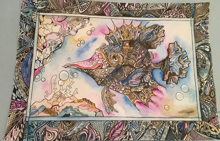 magic fish, in your hands, fulfills all desires. Painting by Maria ...