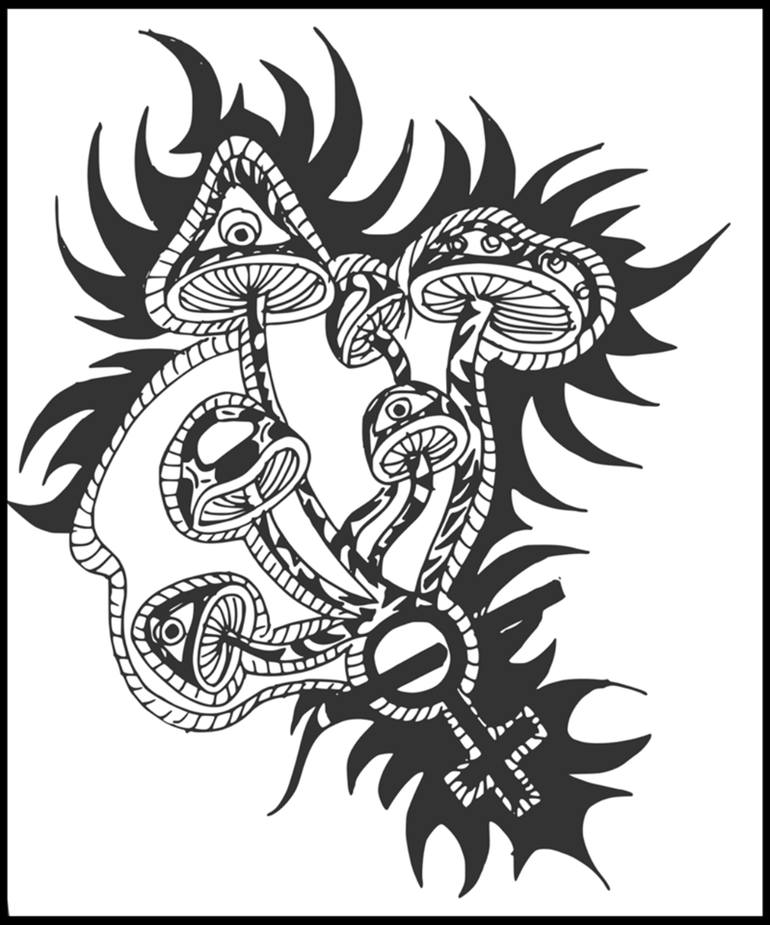 The Abstract Mushrooms Drawing by Vinieth S | Saatchi Art