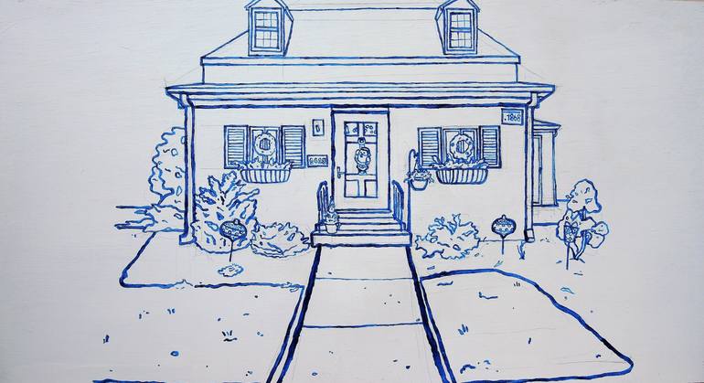 Blue Lines: 1868 Painting by Alexander Golob | Saatchi Art