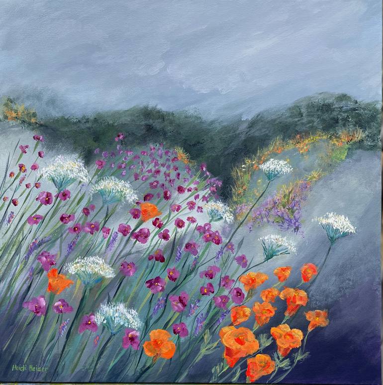 WILDFLOWERS Painting by Heidi Heiser | Saatchi Art