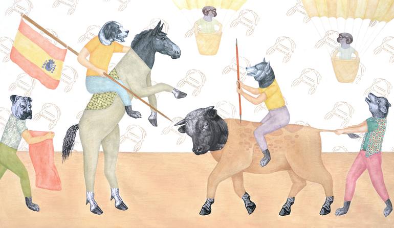 Dying spectator sport Painting by Claude Jones | Saatchi Art