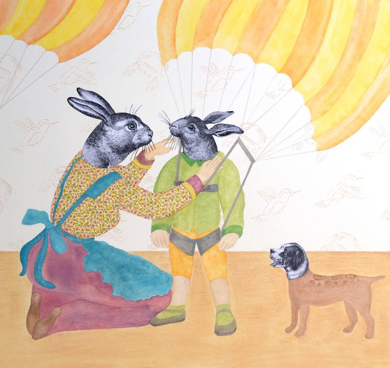 A little hare raising Painting by Claude Jones | Saatchi Art