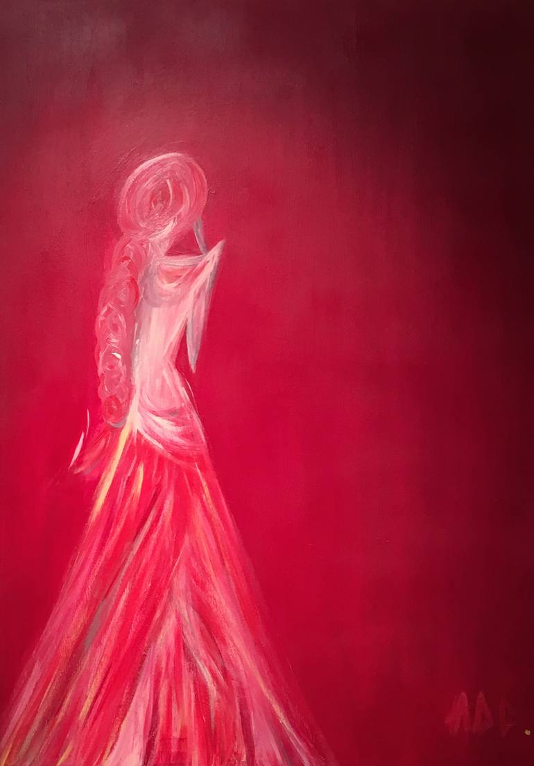 The Red Ballerina Painting by Louise ADG | Saatchi Art