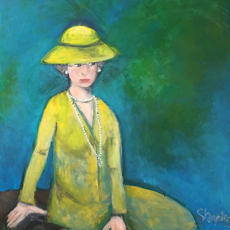 Lady in a yellow hat Painting by Nira Shapiro | Saatchi Art