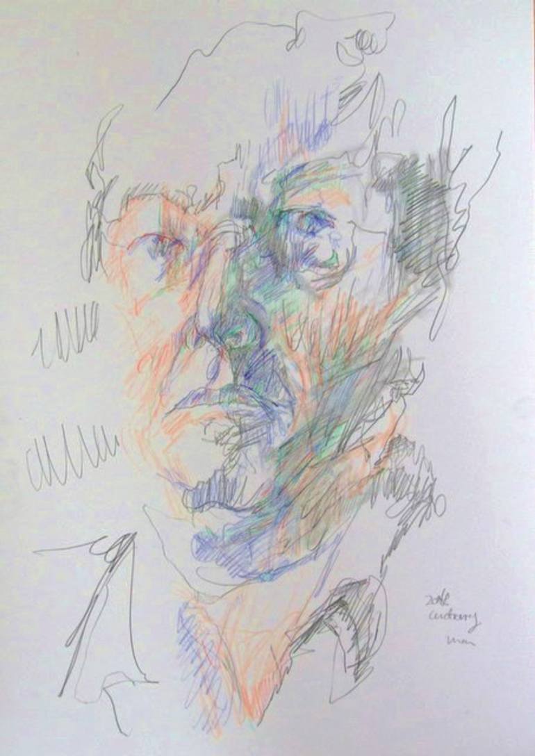 Raven man Drawing by Guido Michl | Saatchi Art