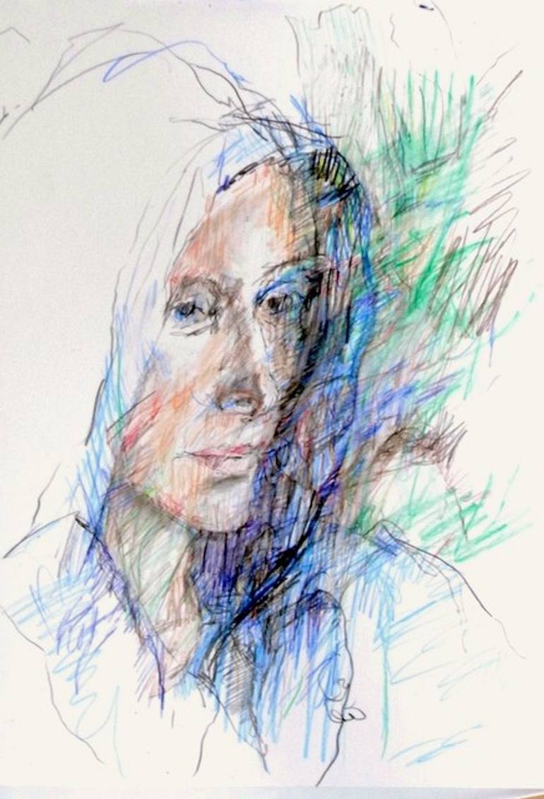 This mysterious actress Drawing by Guido Michl | Saatchi Art