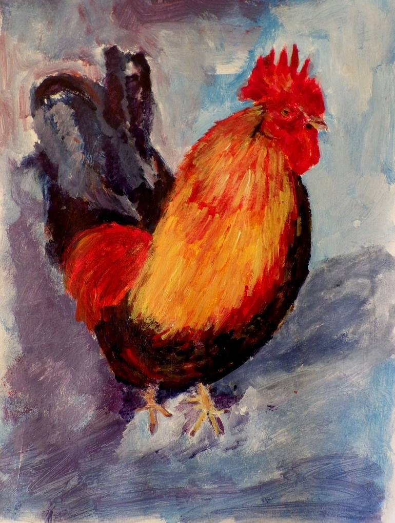 Attractive bird Painting by Marie Steffin | Saatchi Art