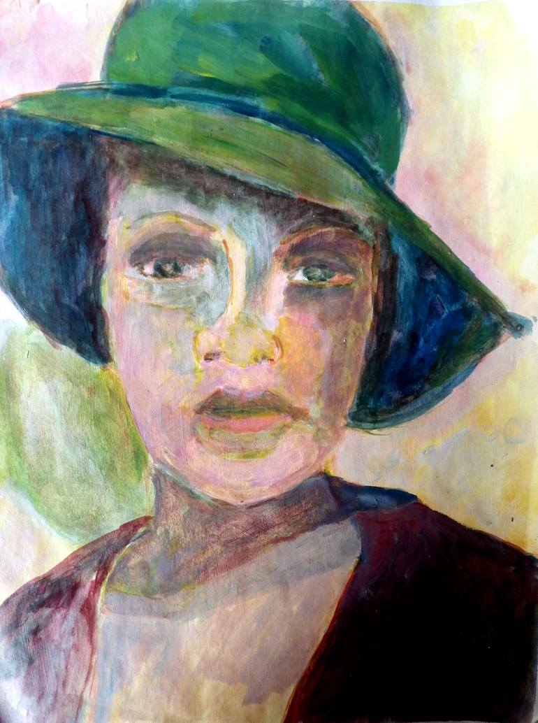 Jade (portrait) Painting by Marie Steffin | Saatchi Art