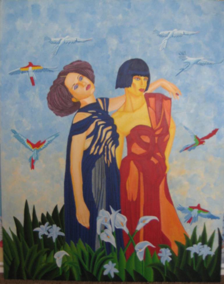 FRENCH LADIES Painting by Sergio Roffe | Saatchi Art