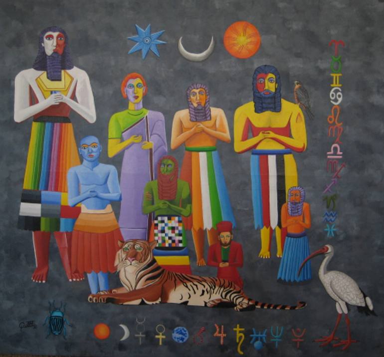 LOS CALDEOS EN ORACION Painting by Sergio Roffe | Saatchi Art