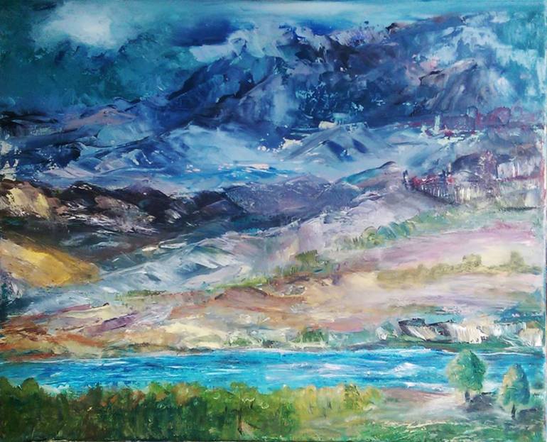 Montane landscape Painting by Elena Bideac | Saatchi Art