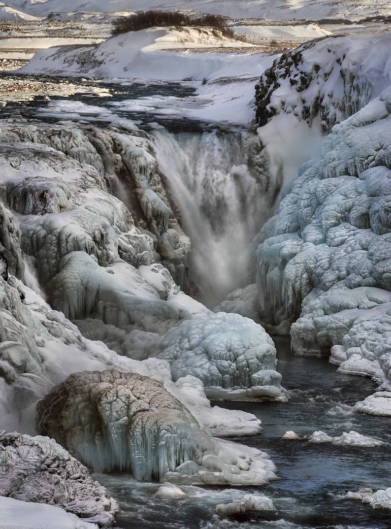 Frozen waterfalls at Gullfoss, Iceland. Photography by Giles Rocholl ...