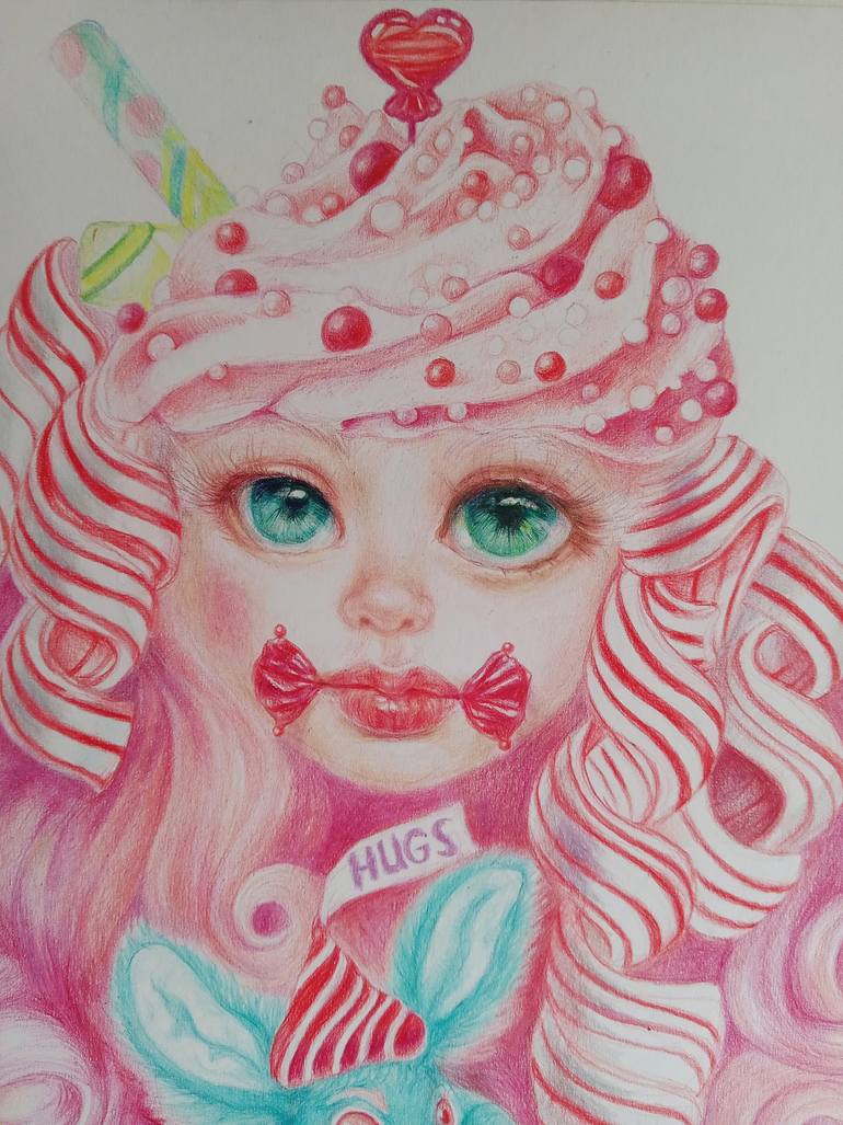 Love is candy Drawing by Daniela Vasileva | Saatchi Art