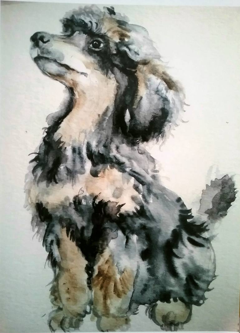 Phantom poodle Painting by Daniela Vasileva | Saatchi Art